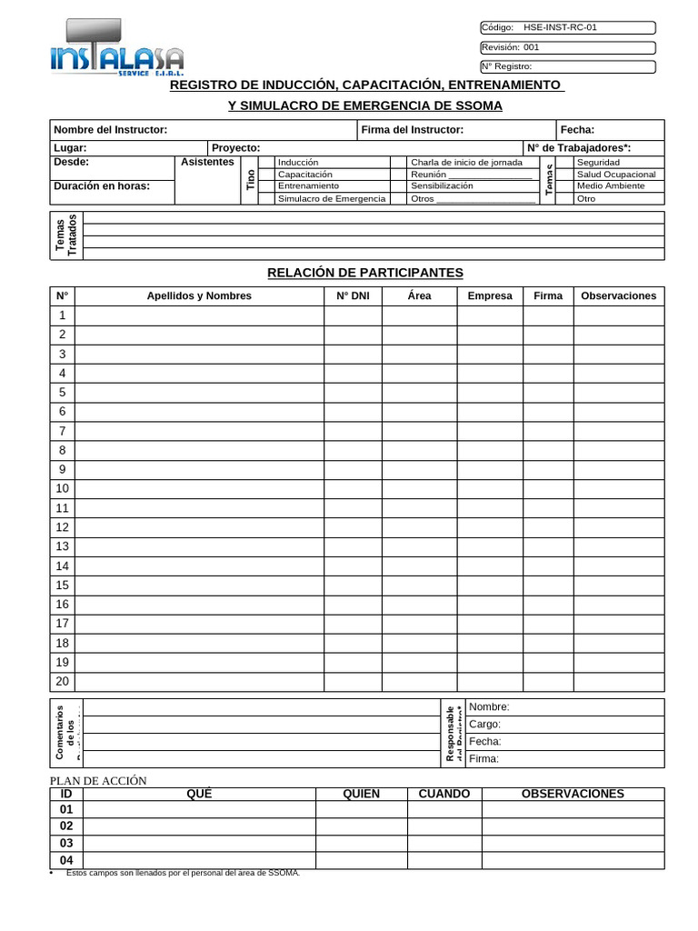 Registro de Capacitaciones | PDF