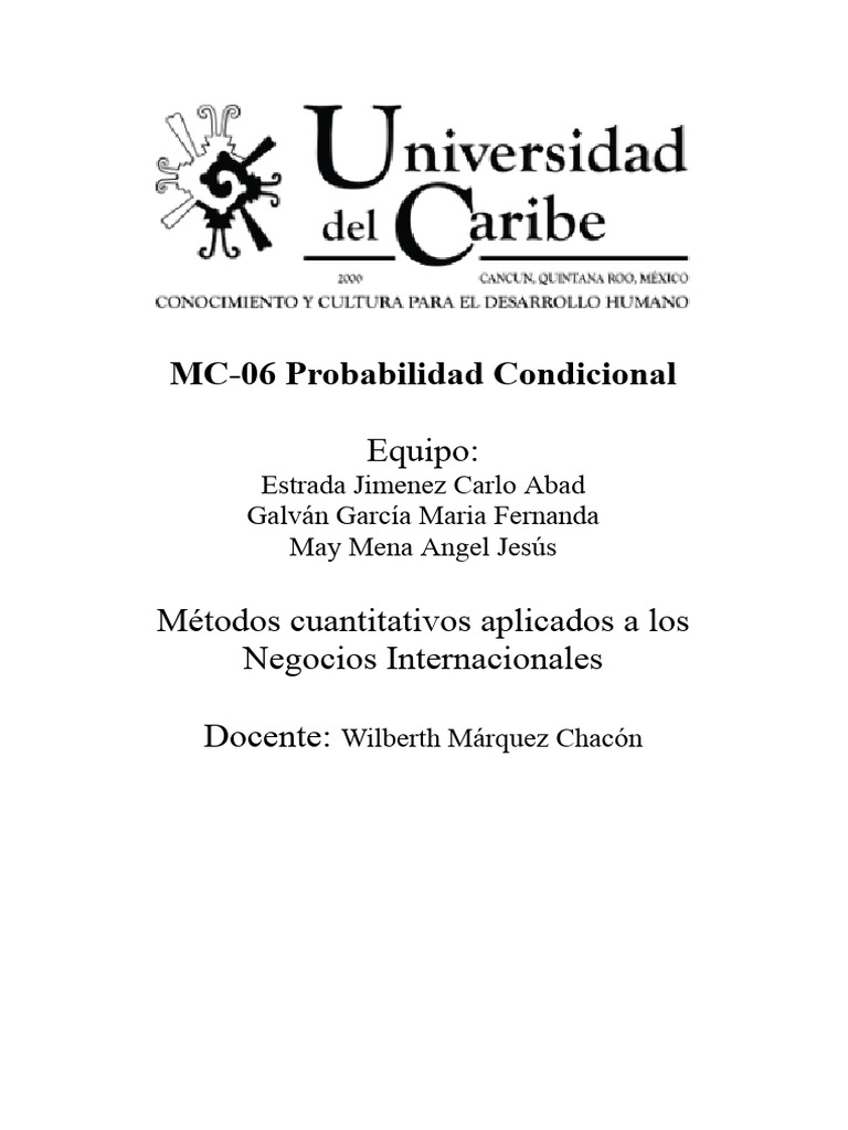 MC-06 Probabilidad Condicional | PDF