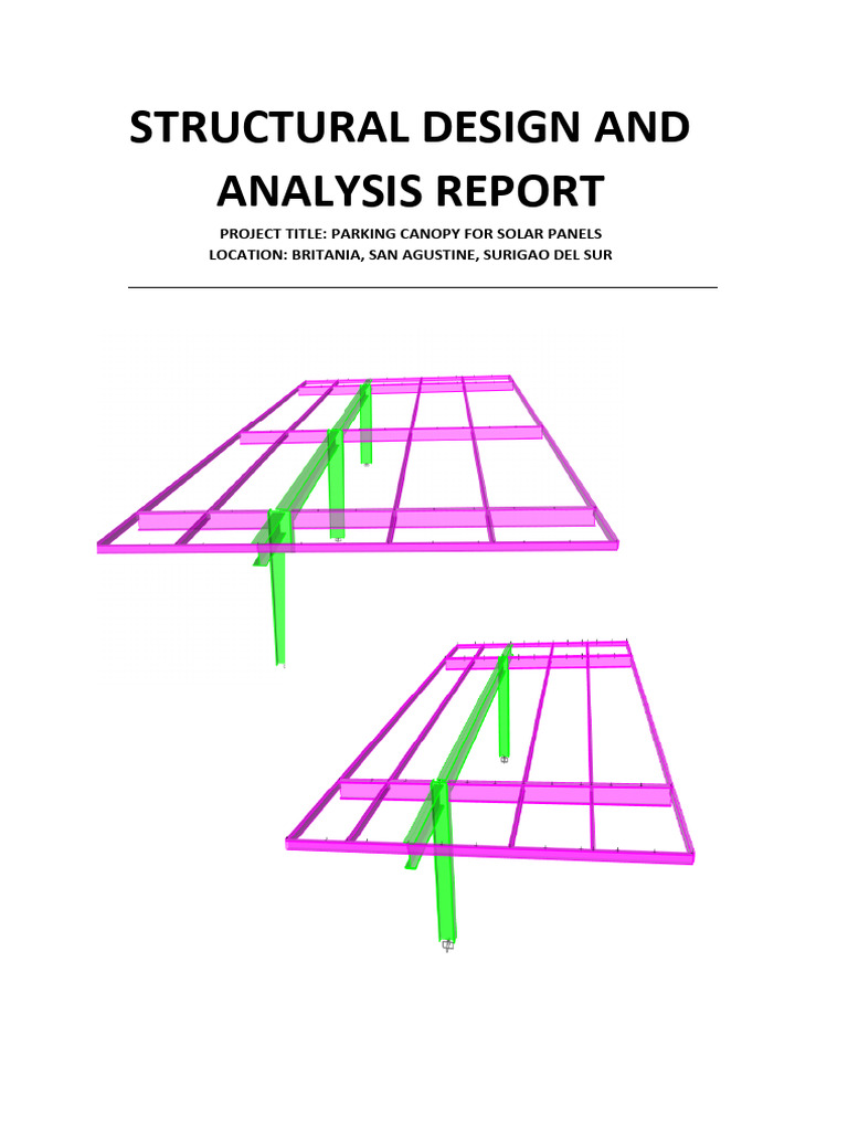 Structural Design and Analysis(Parking Canopy for Solar Panels) | PDF | Structural Load | Concrete
