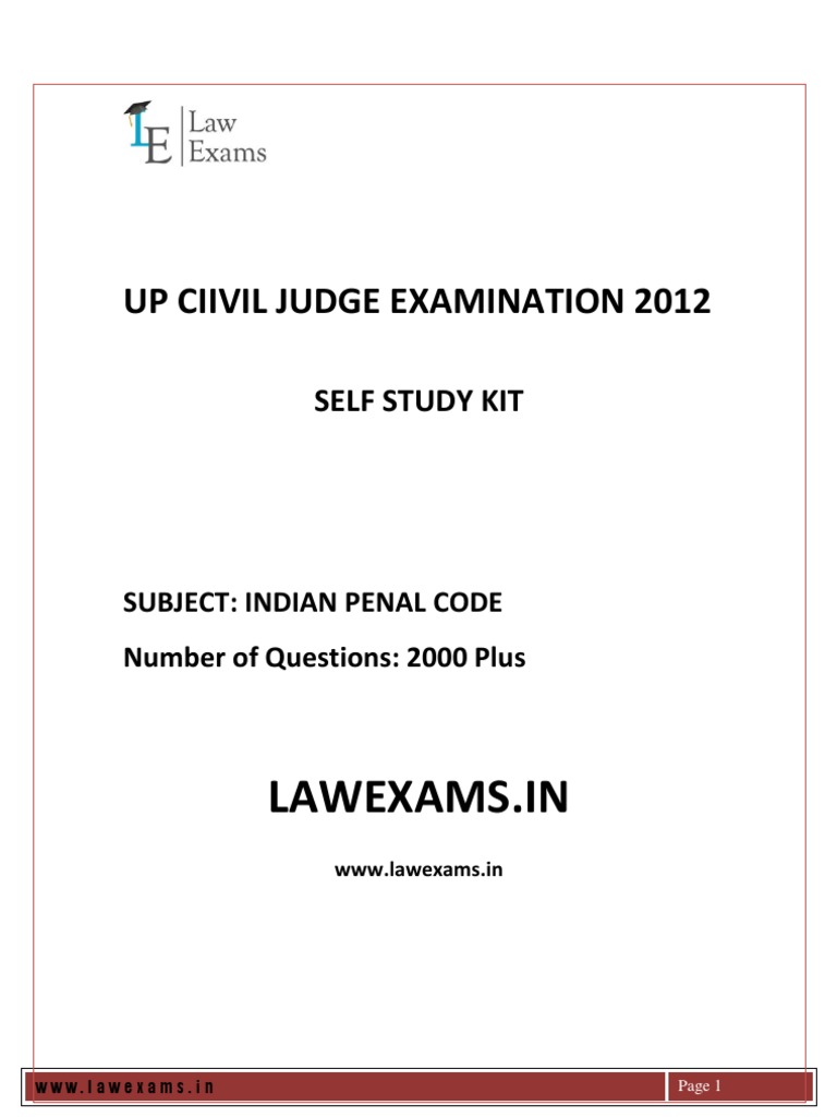 Up Civil Judge Examination 2012 Sample Materials Solved Papers | PDF ...