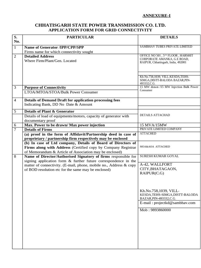 Grid Connectivity Format | PDF | Electrical Substation | Power Engineering
