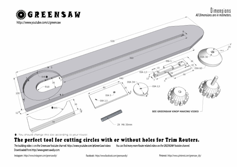 Circle Cutting Tool for Trim Routers | PDF