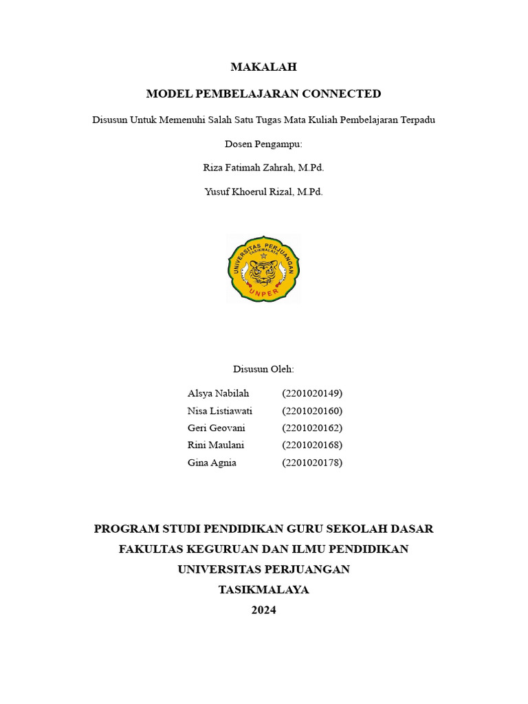 MODEL PEMBELAJARAN TERPADU CONNECTED KEL 2 | PDF
