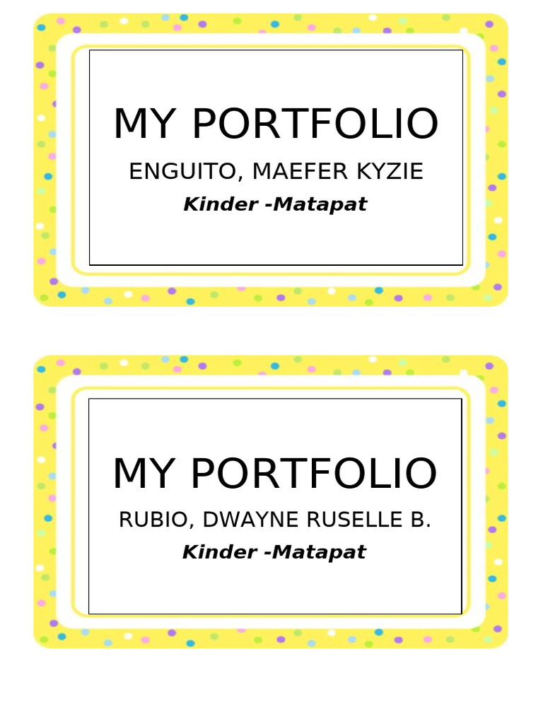 Portfolio Matapat | PDF