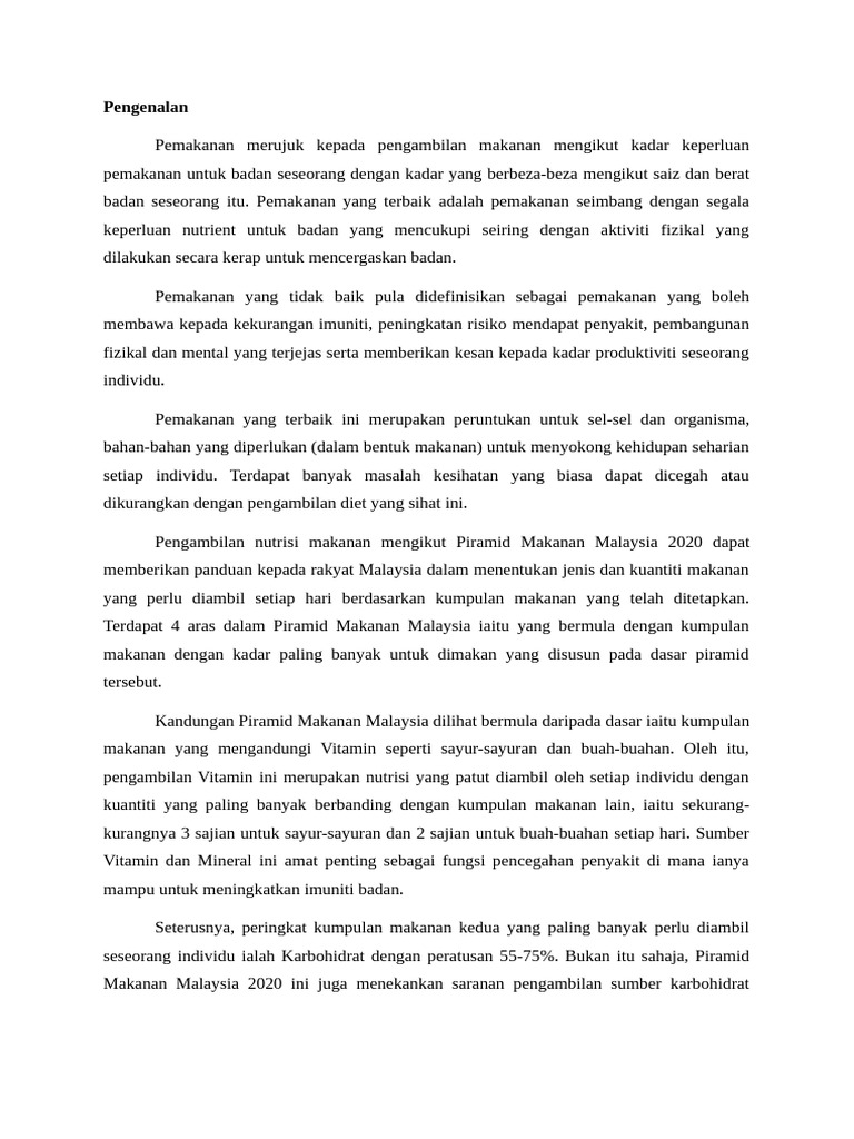 Pengenalan Assignment Food Analysis | PDF