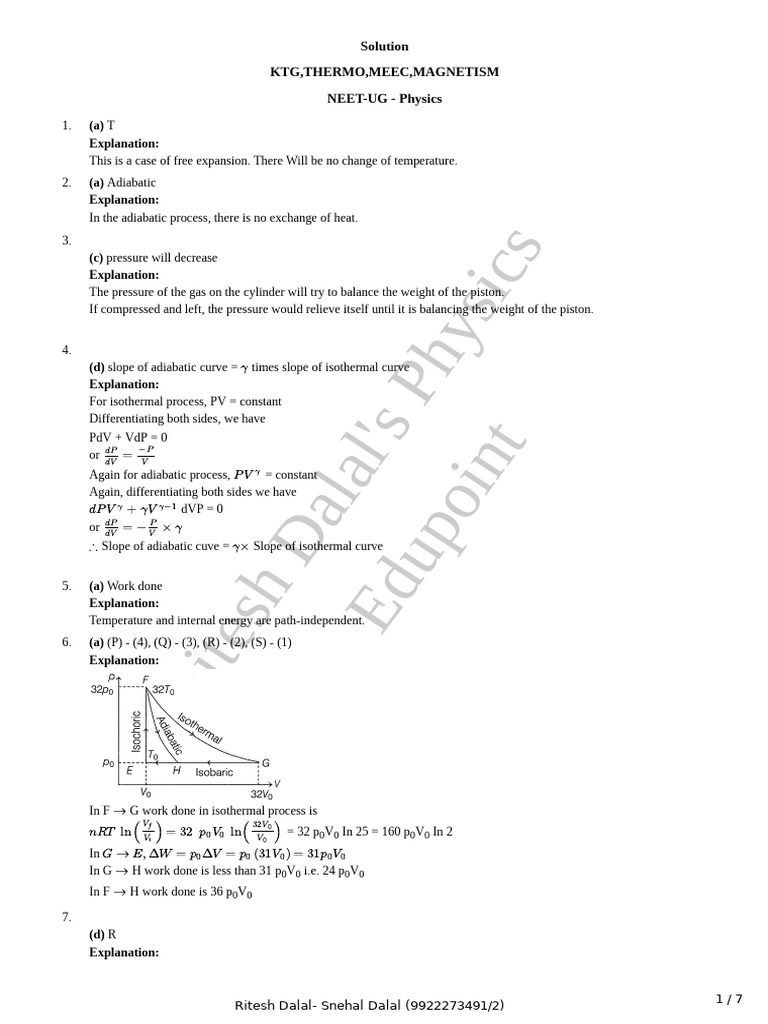 KTG, TheRMO, MEEC, Magnetism Neet Sol | PDF | P–N Junction | Diode