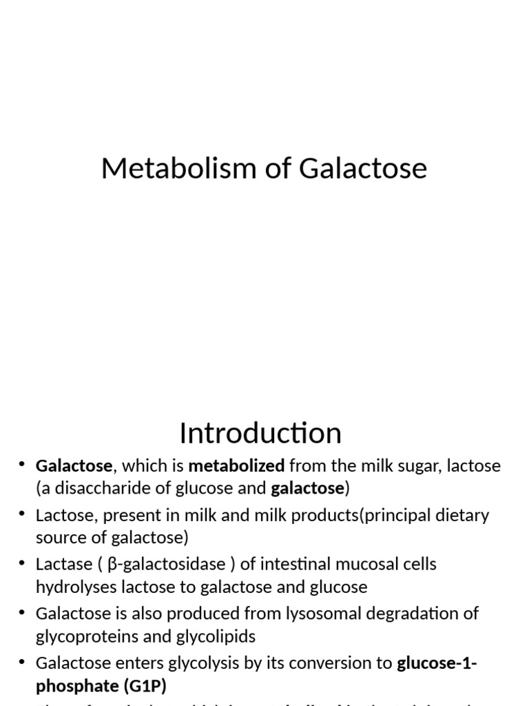 Galactose Metabolism | PDF | Glucose | Biochemistry