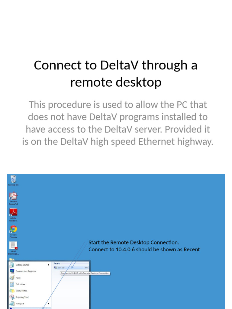 Connect To DeltaV Through A Remote Desktop | PDF