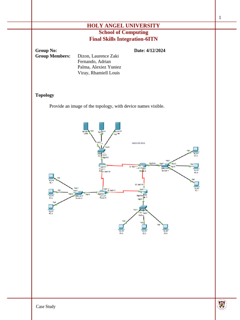 Case Study Template Itn Pdf Ip Address I Pv6