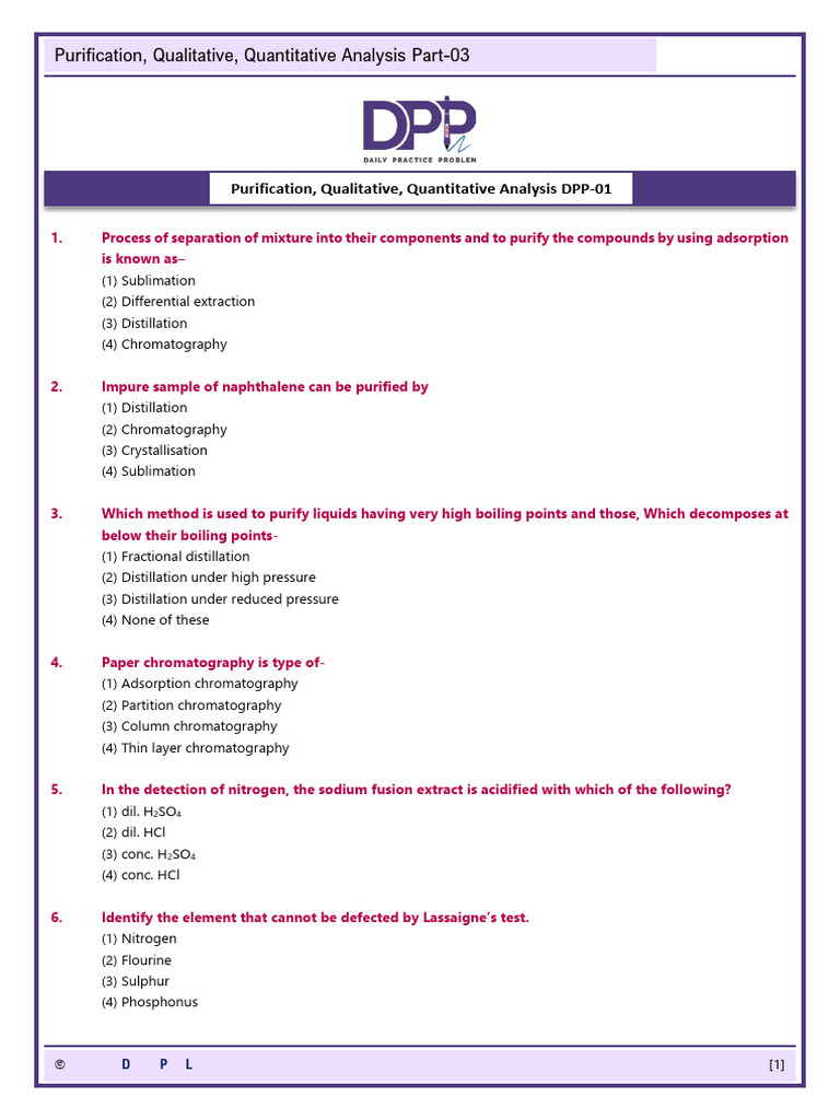 FT 7 CODE B Viju RM P2 QUE @CET - JEE - NEET | PDF | Chromatography | Distillation