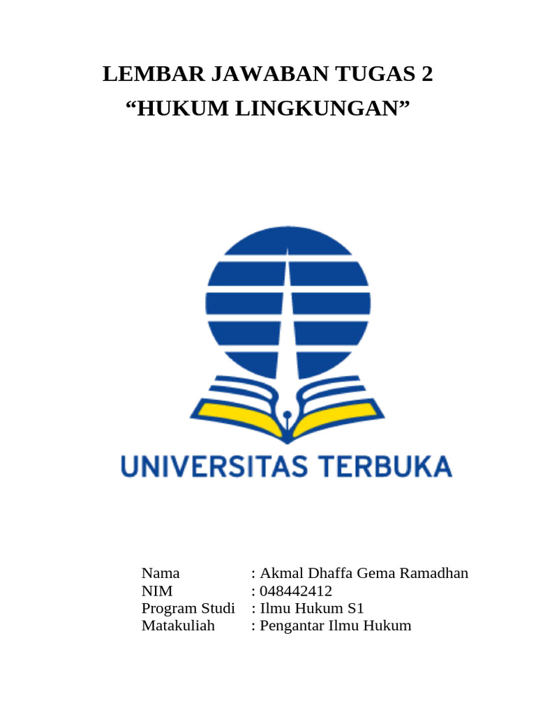 Tugas 2 Hukum Lingkungan | PDF