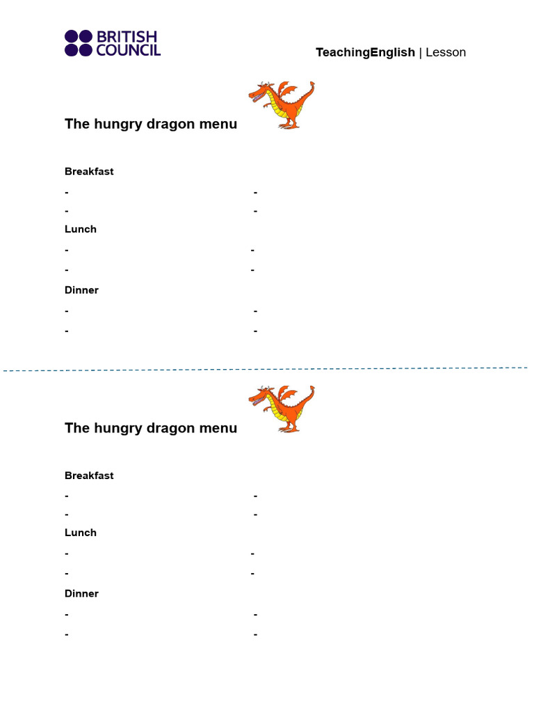 The Hungry Dragon Menu Overview | PDF