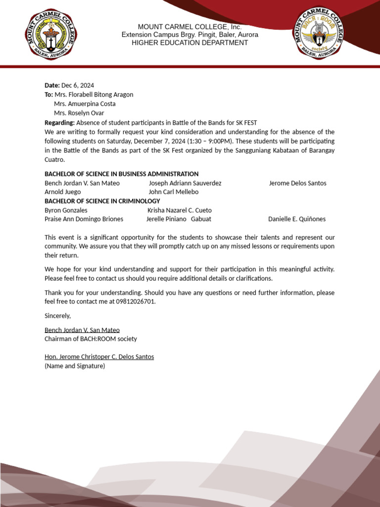 Letter | PDF