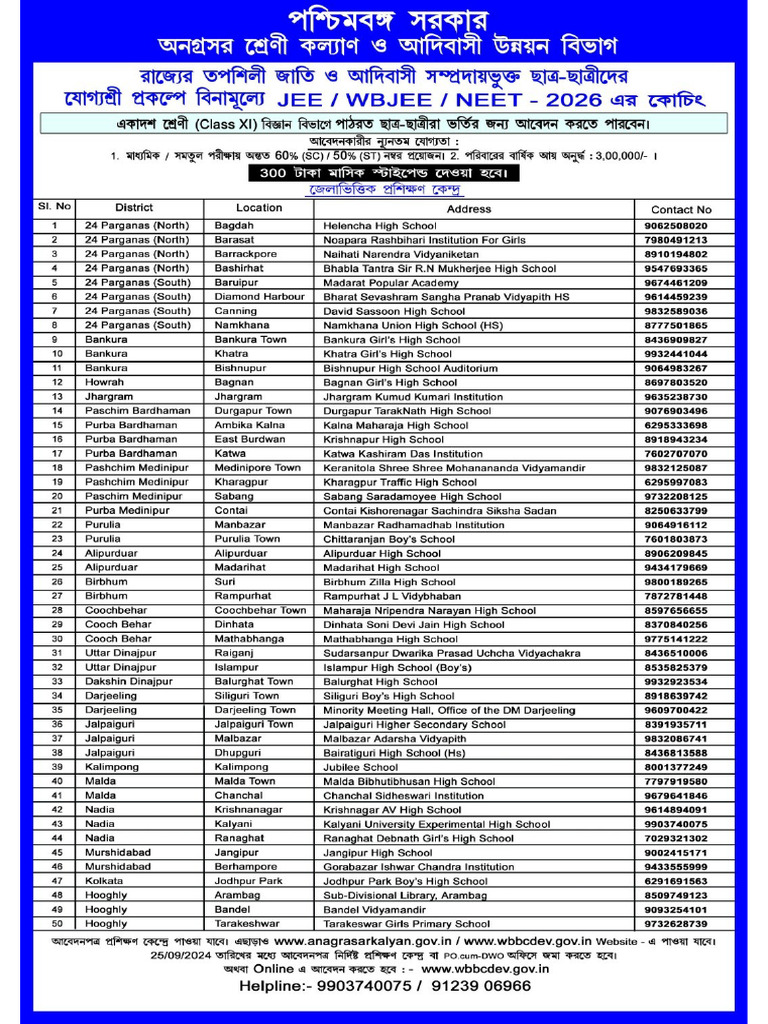 Advertisement_Training_for_JEE_NEET_WBJEE_2026 | PDF