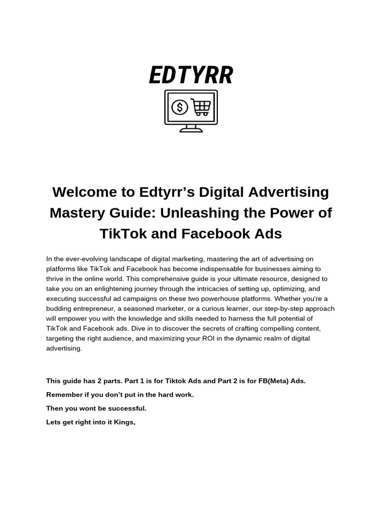 Edtyrr's Digital Advertising Mastery Guide - Unleashing The Power of ...