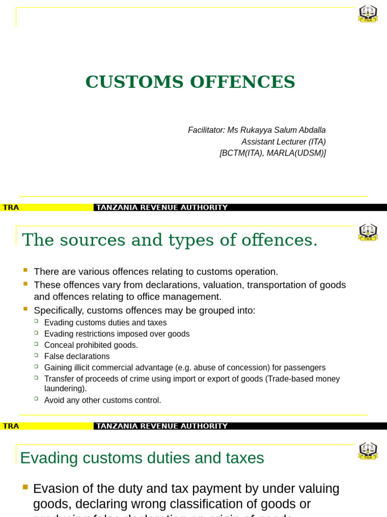 Topic 4 Customs Offences | PDF | Customs | Bail