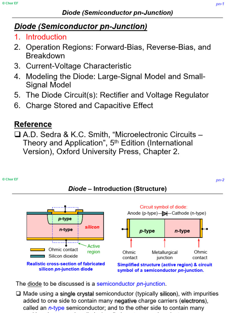 EE2027 - Topic 2 (Semiconductor PN Junction Diode) | PDF | P–N Junction | Semiconductors