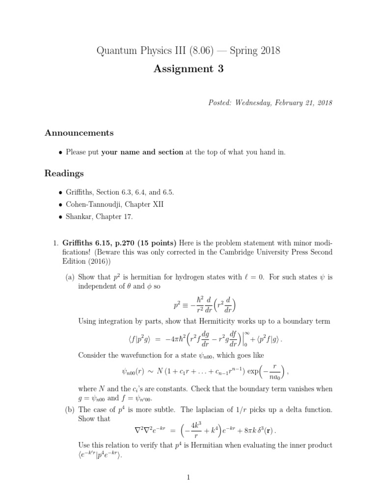 64568d75f908e9995b8cc4dce0644616_MIT8_06S18ps3 | PDF | Electron ...