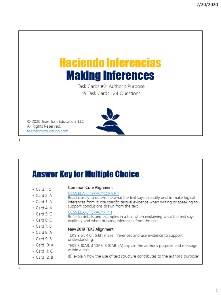 Haciendo Inferencias: Making Inferences | PDF | Hipopótamo | Ecología de mamíferos