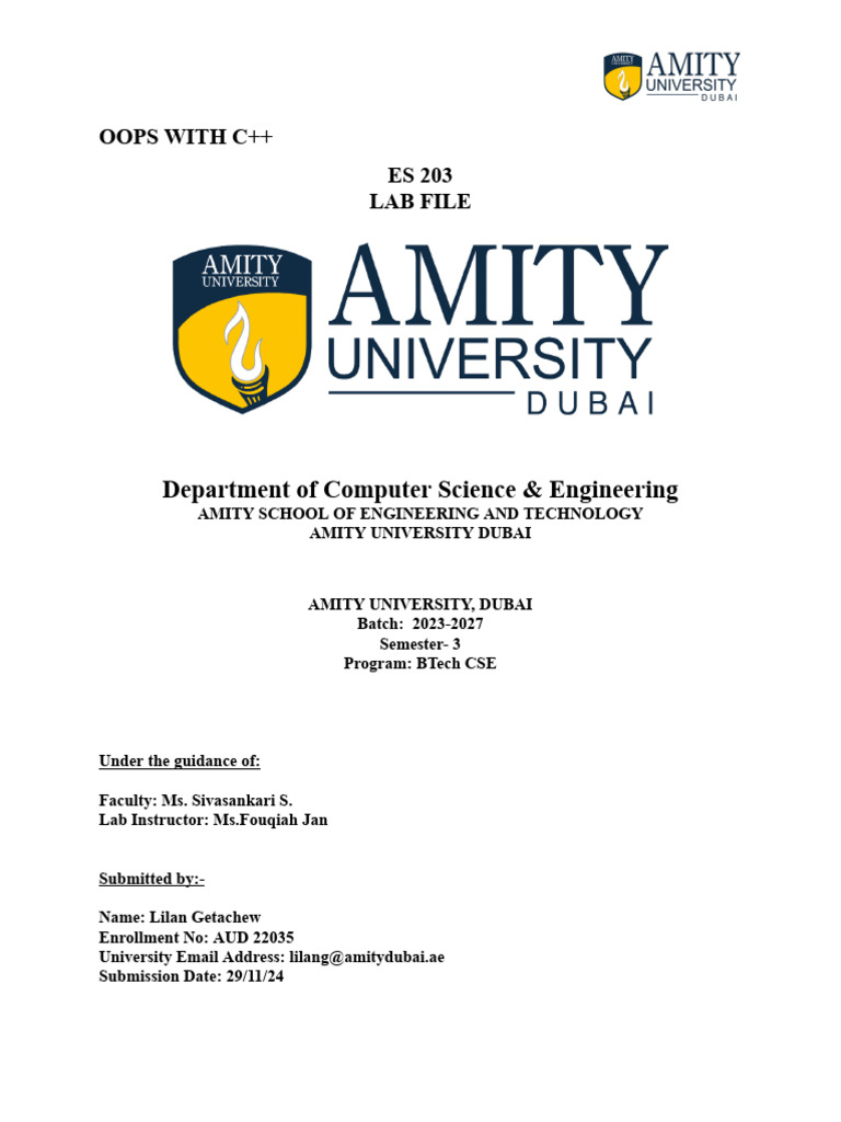 Lilan Getachew AUD 22035 | PDF | Class (Computer Programming) | Object ...