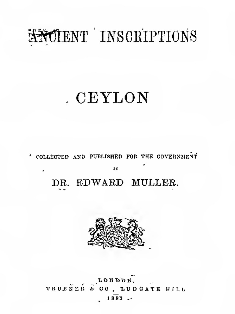 Ceylon Inscriptions Collection Report | PDF | Pali | Consonant