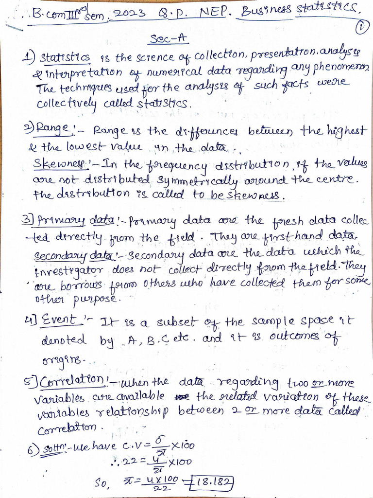 Business Statistics (1) (1) | PDF