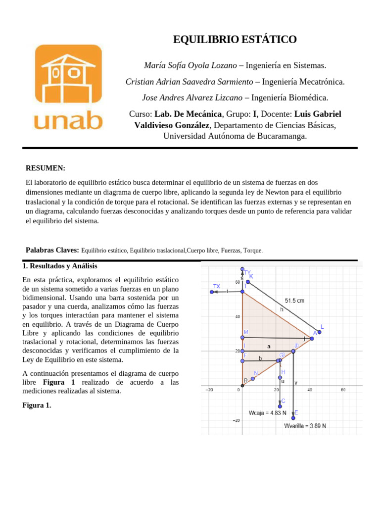 Análisis de Equilibrio Estático 2D | PDF | Esfuerzo de torsión | Fuerza