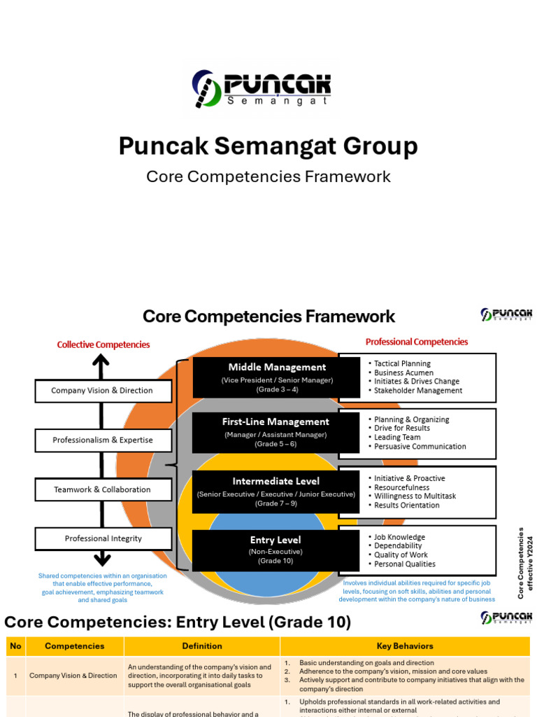 PSG New Core Competencies Framework | PDF | Goal | Collaboration