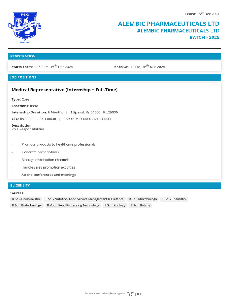 Alembic Pharmaceuticals LTD | PDF