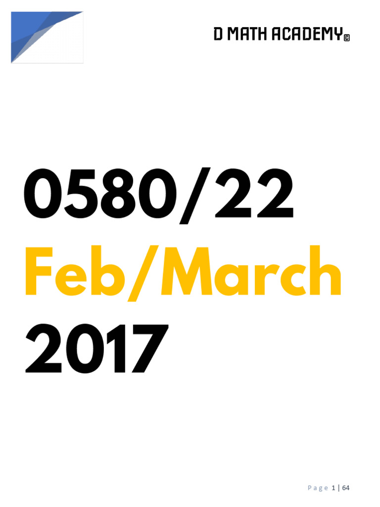 Cambridge Math Exam Papers 2017 | PDF