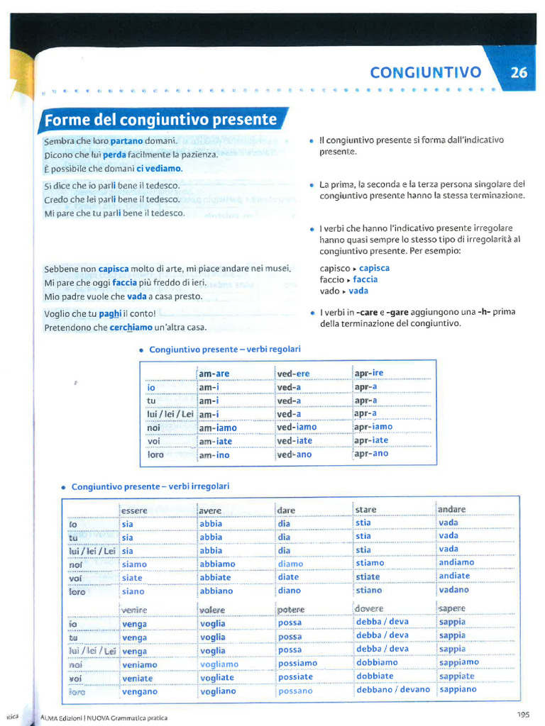 Esercizi Congiuntivo Presente e Passato Con Soluzioni | PDF