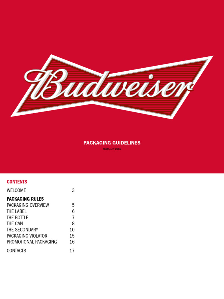 Budweiser Packaging Design Guidelines | PDF | Anheuser Busch | Brand