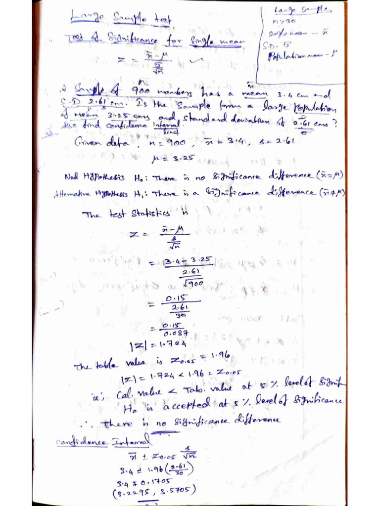 Large Sample Test | PDF