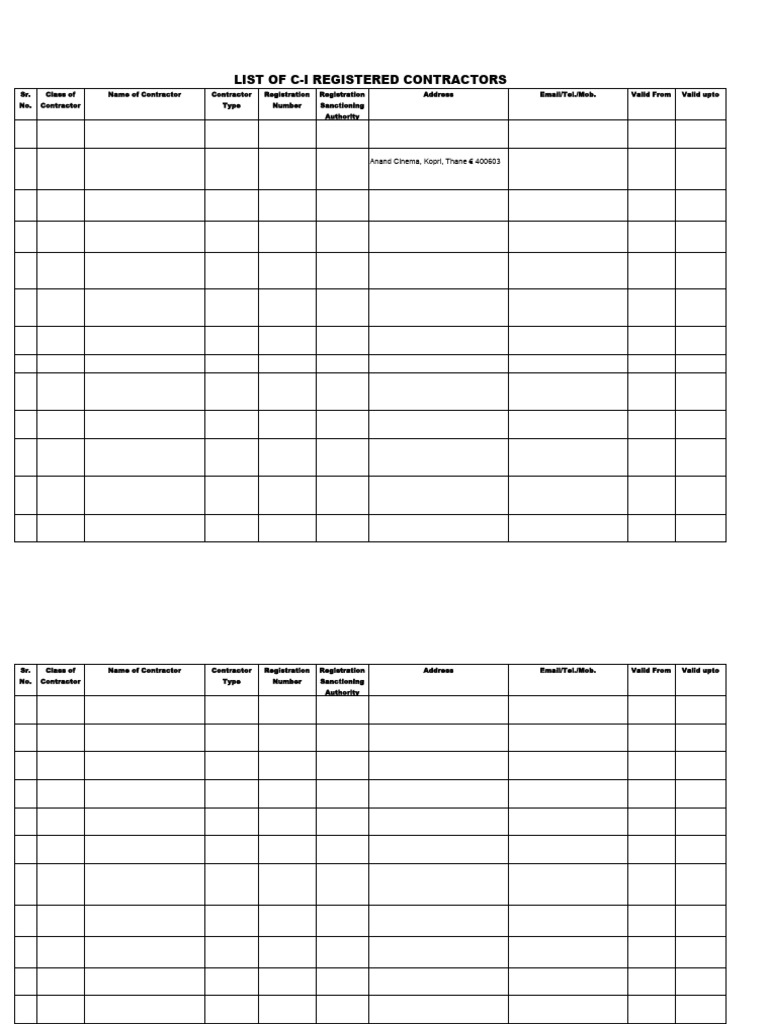 List of Registered Contractors 26.09.204 | PDF