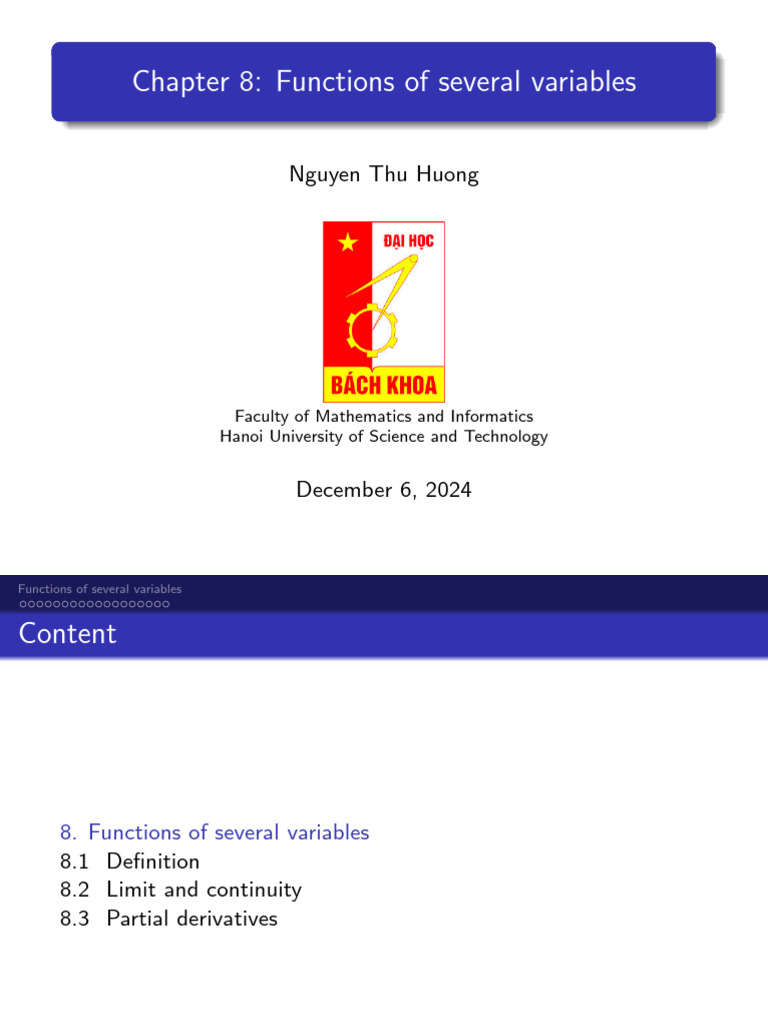 12.functions of Multivariables | PDF | Derivative | Teaching Mathematics