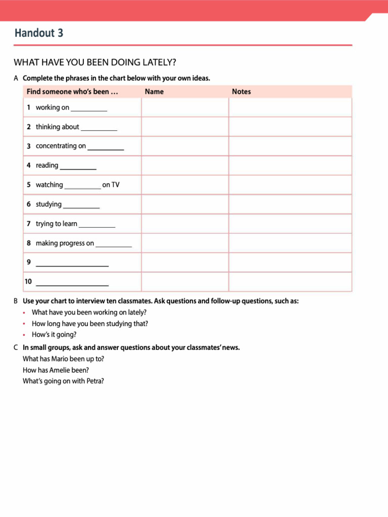 BUS 2.0 Level 3 Lesson Plan 8 Handout 3 | PDF