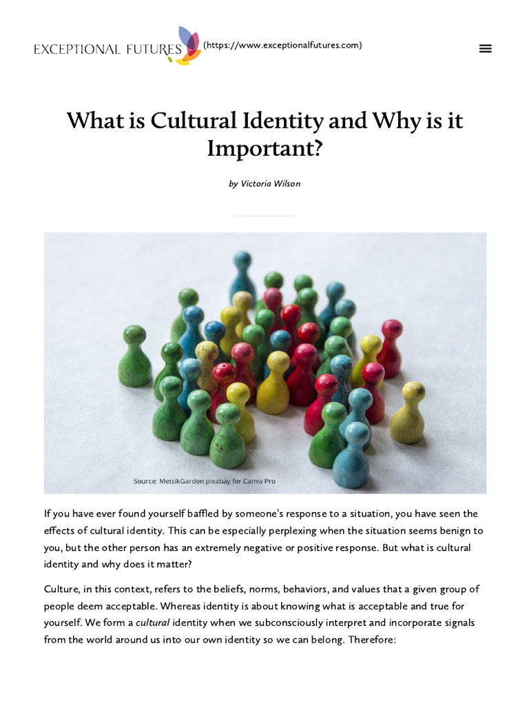 What Is Cultural Identity and Why Is It Important | PDF | Identity (Social Science) | Behavior