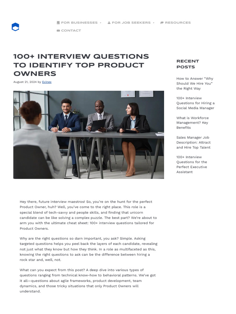 100+ Product Owner Interview Questions | PDF | Scrum (Software ...