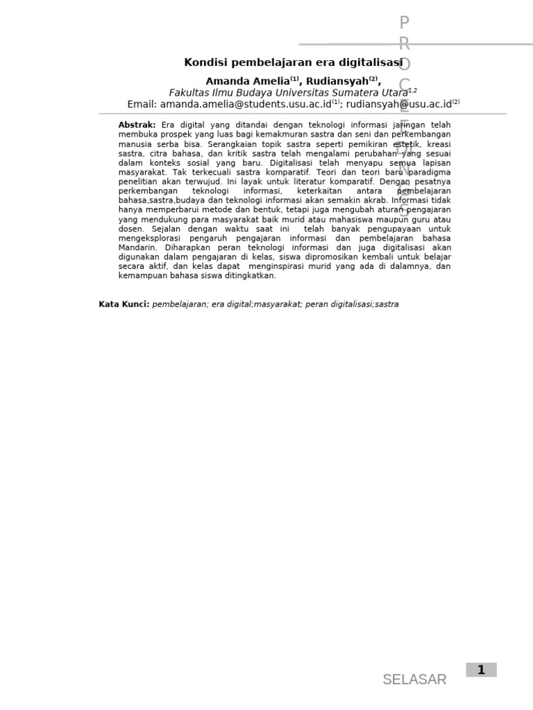 Amanda Amelia - Abstrak - Bagaimana Kondisi Pembelajaran Era ...