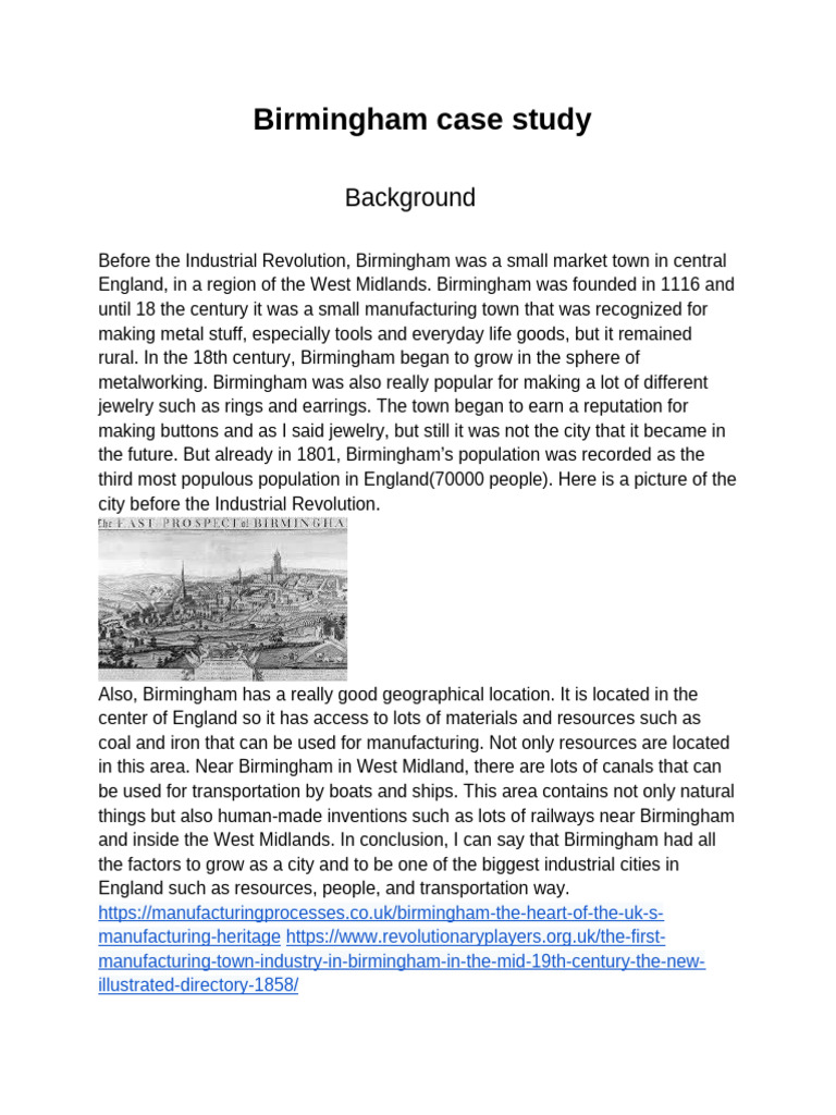 Birmingham's Industrial Revolution Impact | PDF | Industrial Revolution | Environmental Degradation