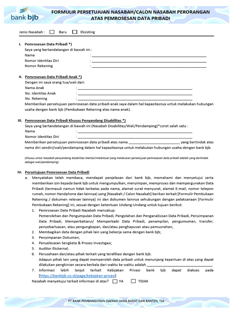 Formulir Persetujuan PDP | PDF