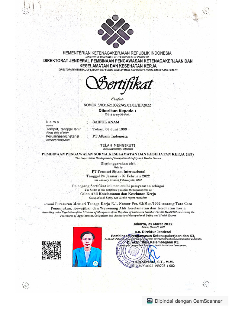 Sertifikat AK3U | PDF