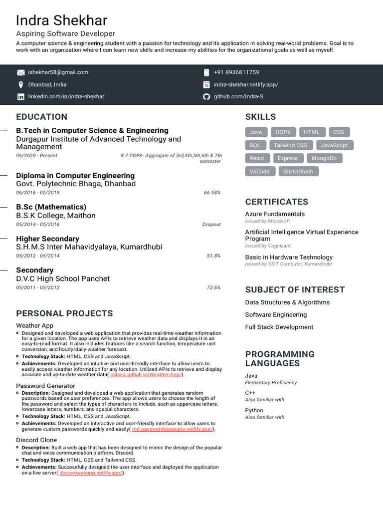 Indra's Resume | PDF | Application Software | World Wide Web