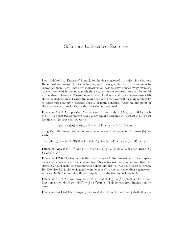 Solutions | PDF | Eigenvalues And Eigenvectors | Functions And Mappings