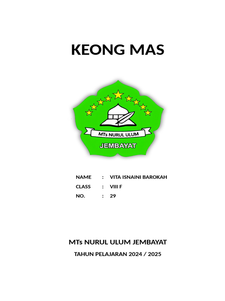 Cover Keong Mas | PDF