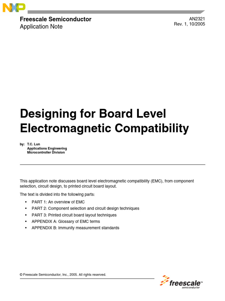 Designing For Board Level Electromagnetic Compatibility-Freescale:NXP-AN2321 | PDF | Capacitor ...