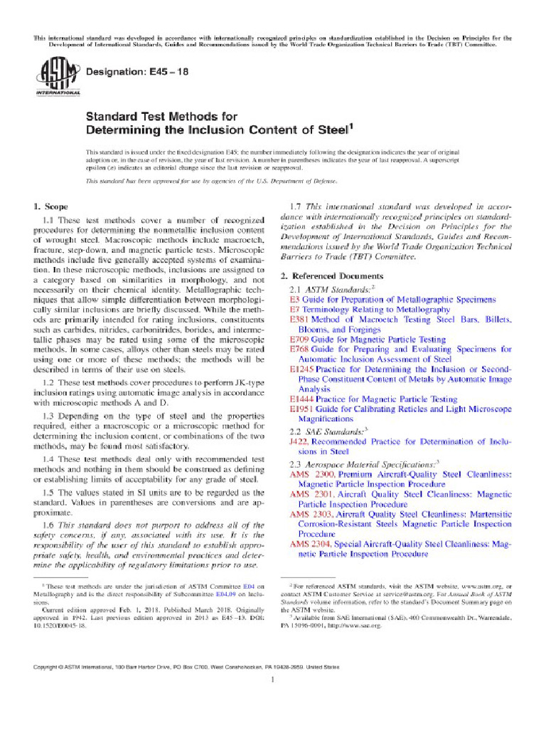 （高清版） ASTM E45 - 18 ASTM 标准下载 | PDF