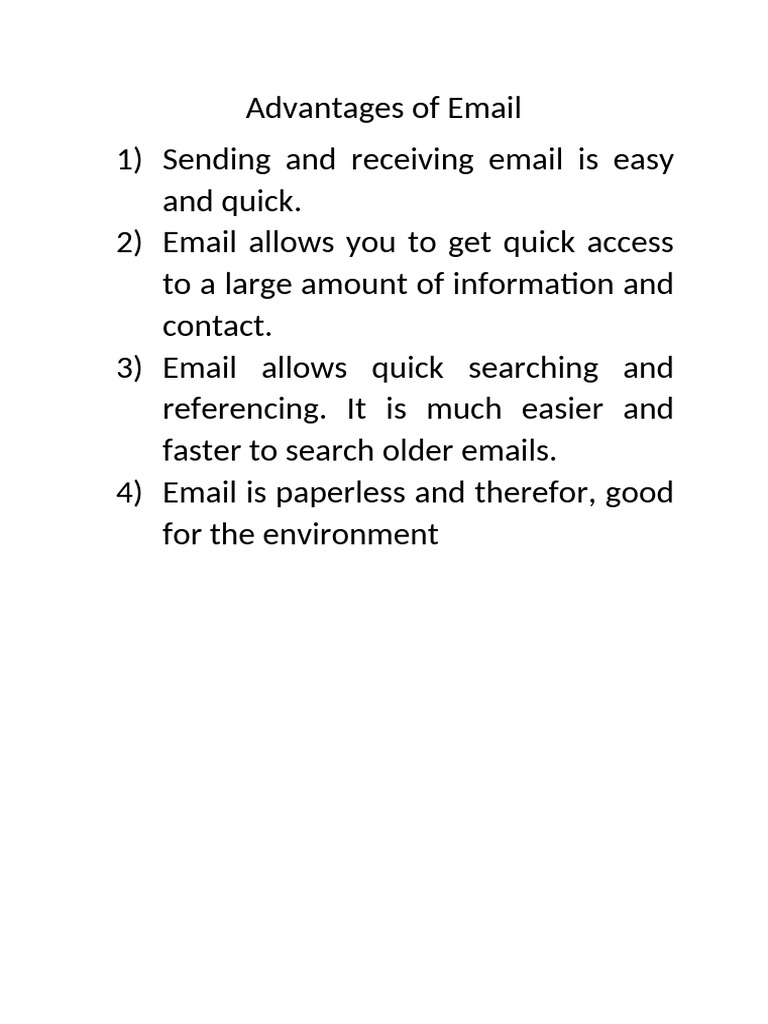Advantages of Email | PDF
