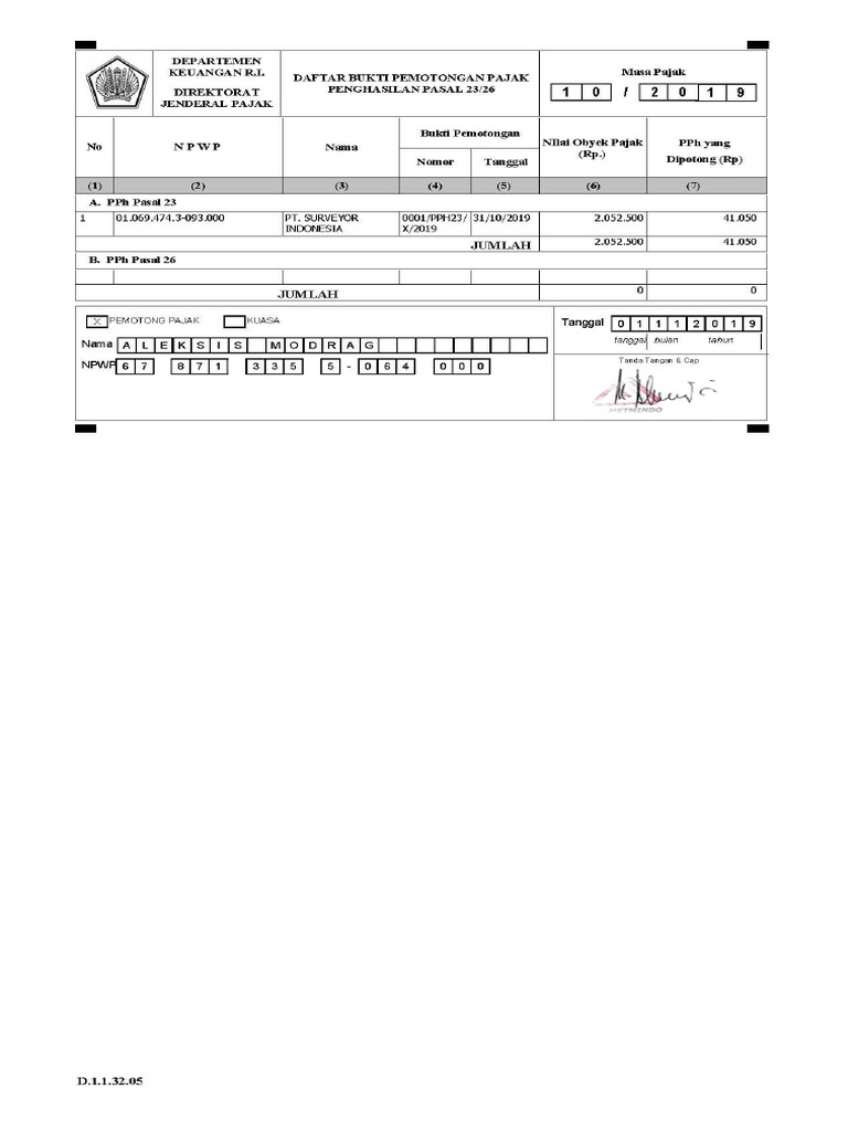 10.Met-Daftar Bukpot PPH23-Okt19 | PDF