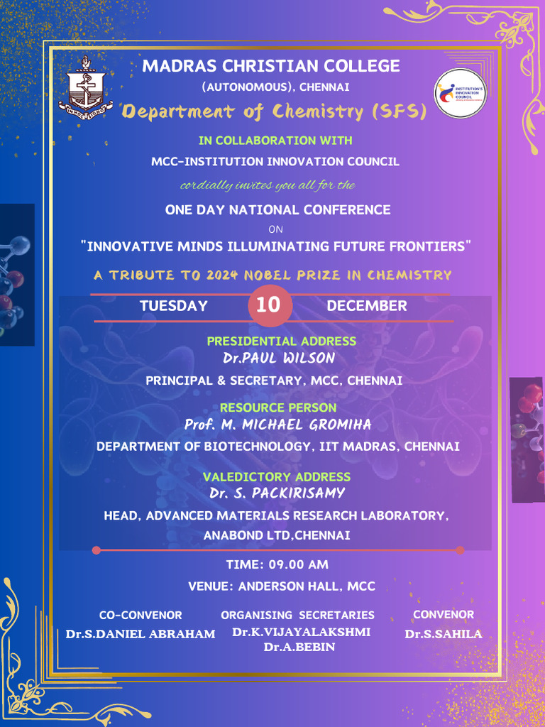 Dept of Chemistry (SFS)-Invitation-Nobel Day Celeb | PDF